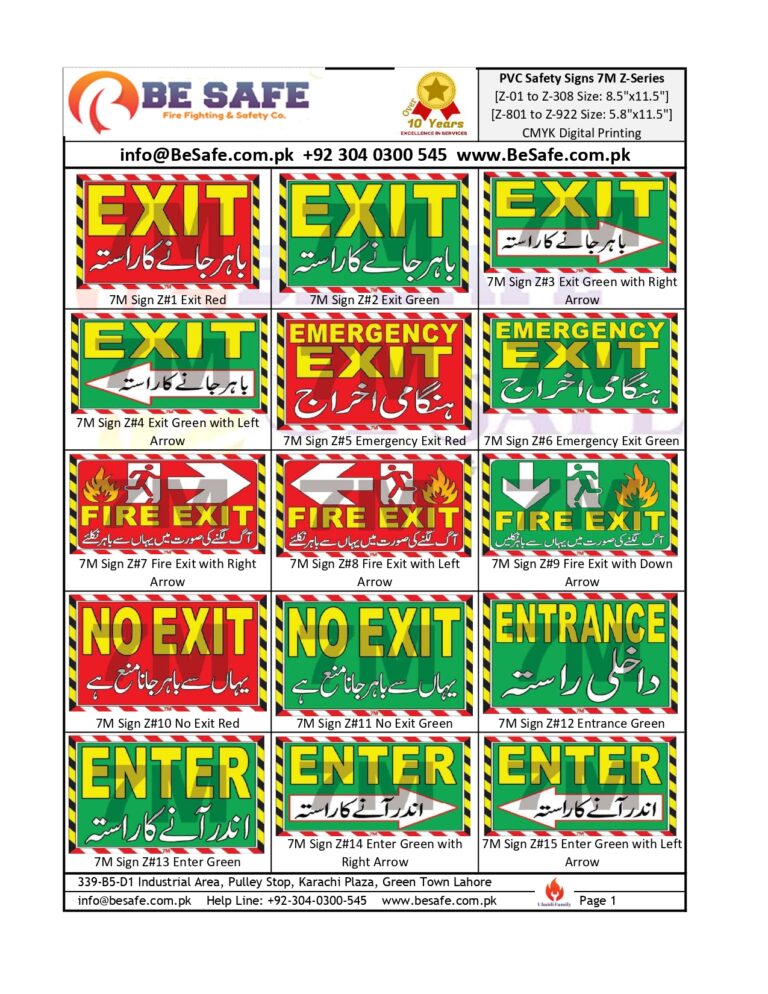 Industrial PVC Safety Signs 7M Z Series Size: 8.5″x11.5″/5.8 CMYK ...